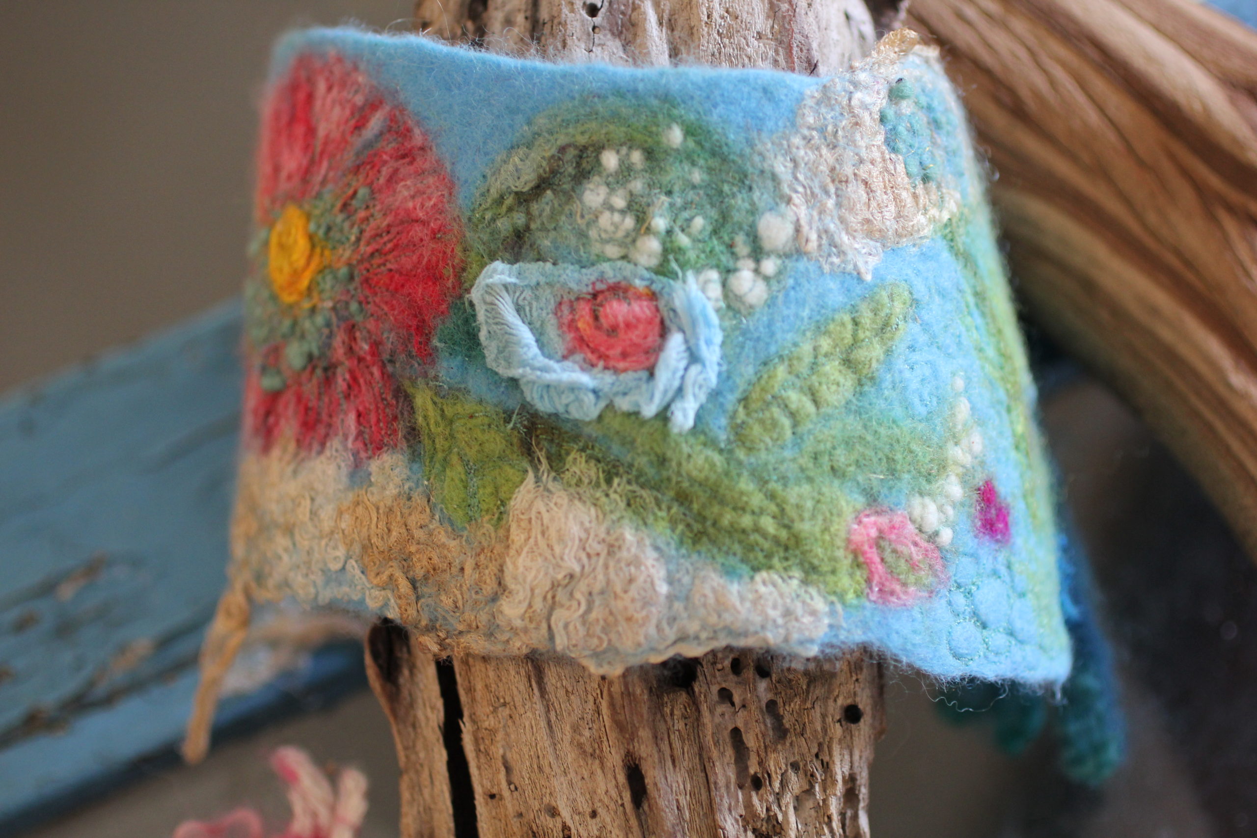 Fanciful Felted Cuffs: Learn to Machine Needle Felt, Free Motion Stitch ...