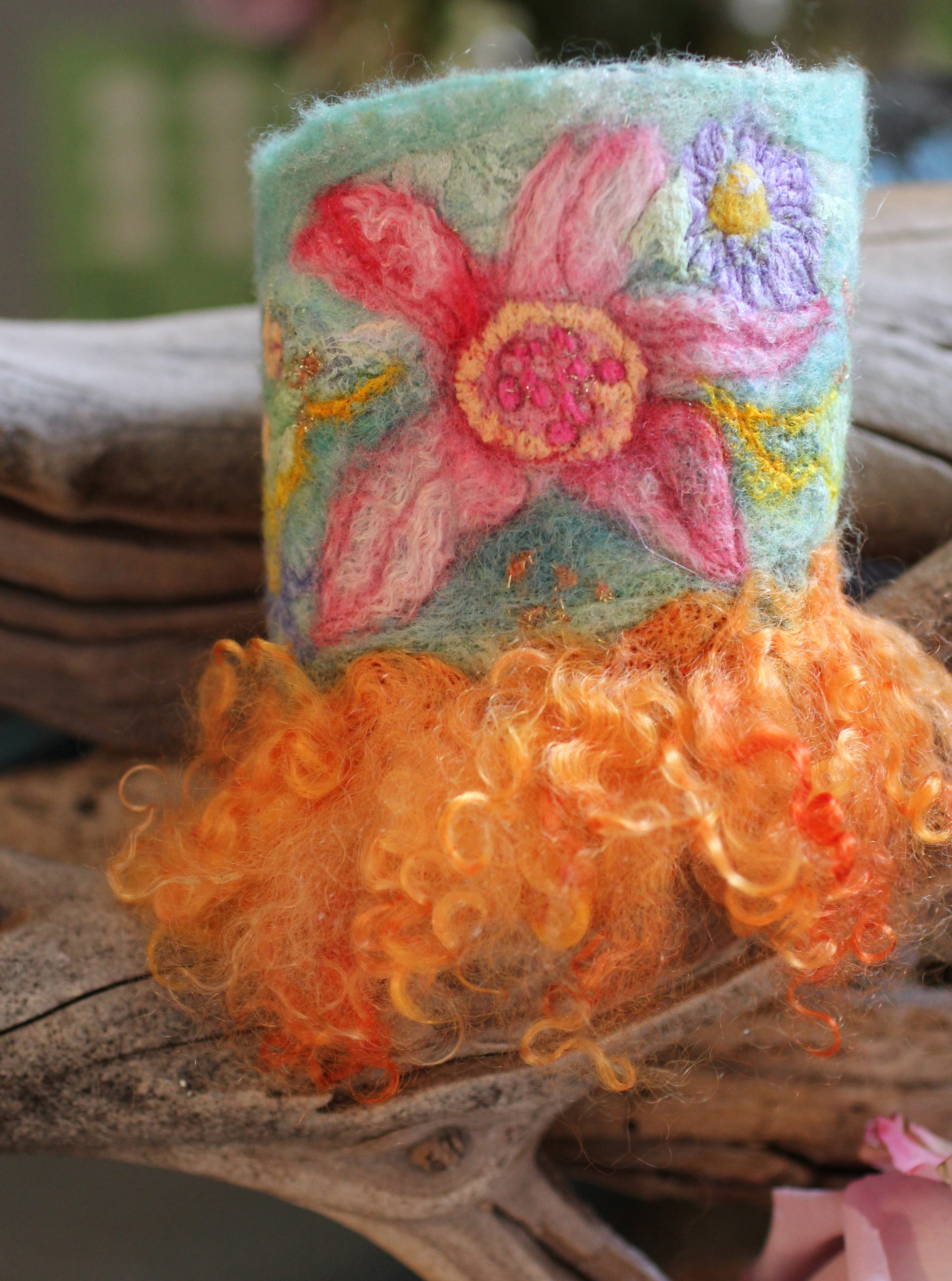 Fanciful Felted Cuffs: Learn to Machine Needle Felt, Free Motion Stitch ...